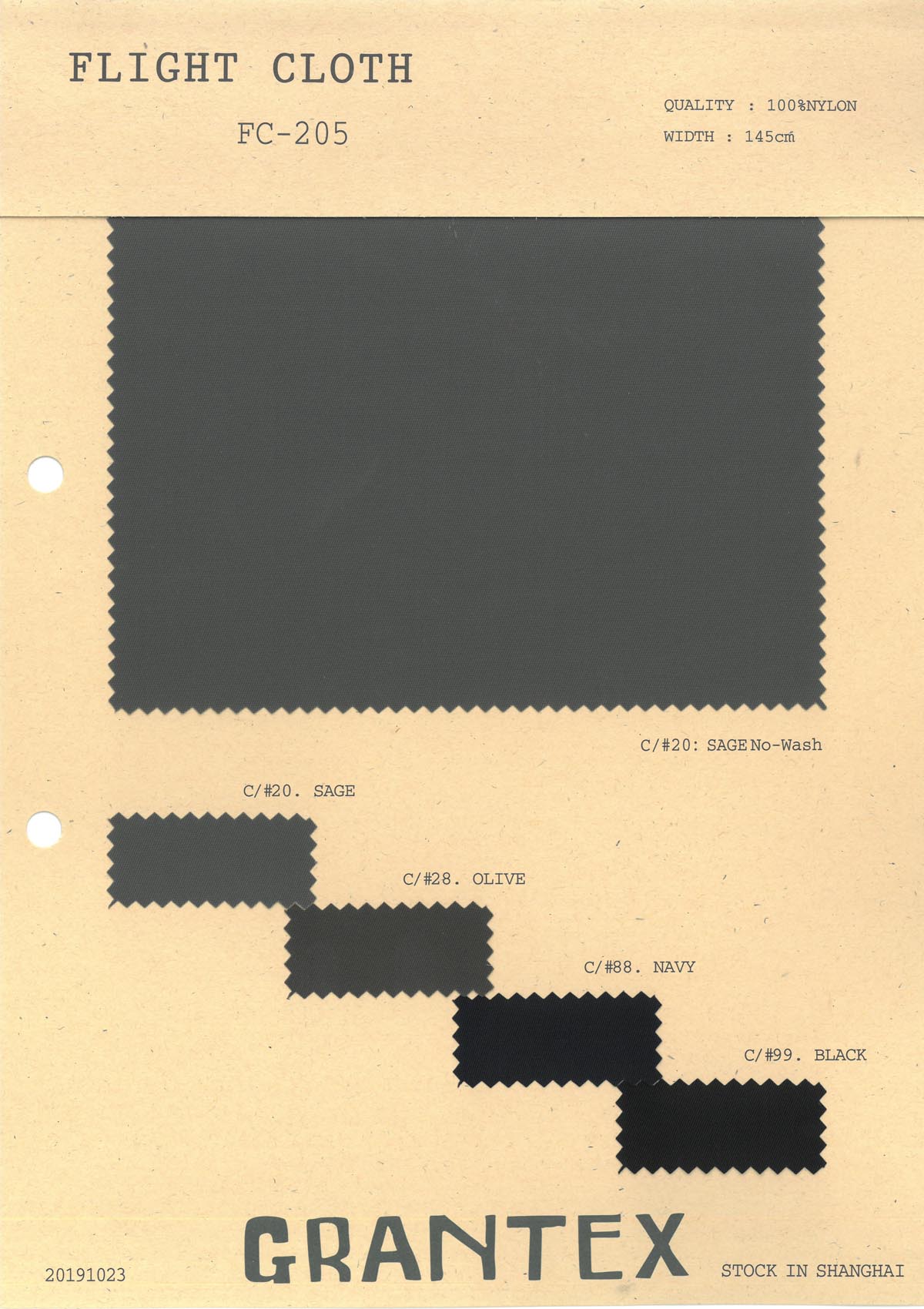 FC-113 FLIGHT CLOTH｜商品一覧｜GRANTEX - ファブリックブランド、生地ストック